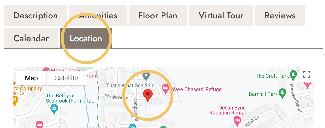 Town Map | Seabrook Vacation Rentals